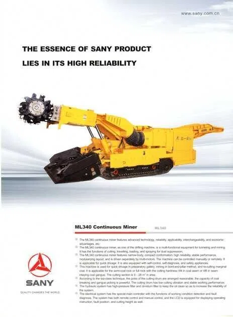 SANY HEAVY INDUSTRY ML340 Continuous Miner ML340｜建設機械化ライブラリー