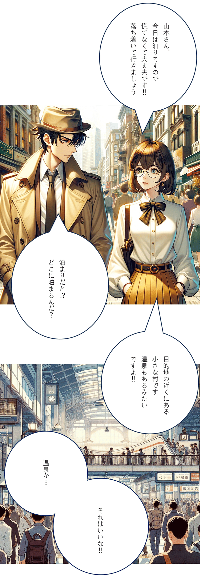 【失言探偵 山本翼 3】縦スクロール漫画（DALL-E3＋Stable Diffusion）｜徳和 貴成