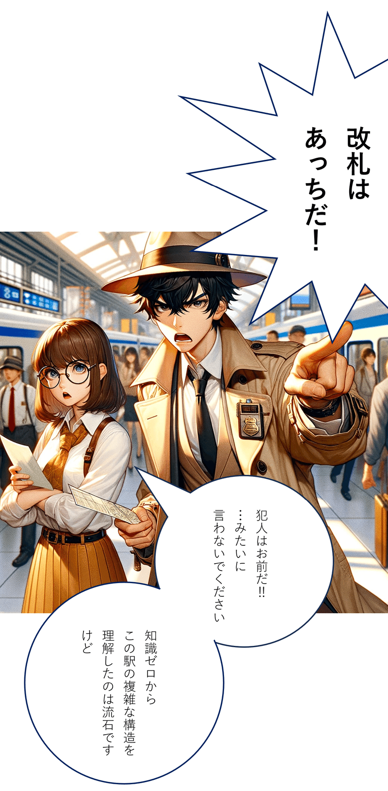 【失言探偵 山本翼 3】縦スクロール漫画（DALL-E3＋Stable Diffusion）｜徳和 貴成