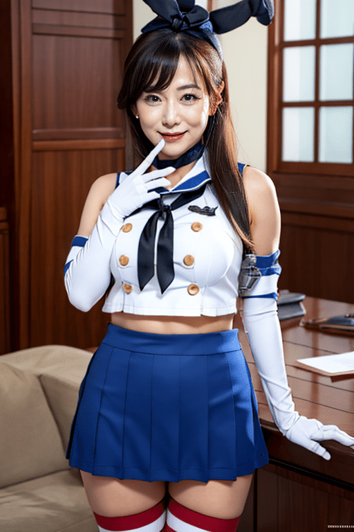 50代おばさんコスプレ【艦これ(島風)】AI熟女グラビア写真集「呪文(プロンプト)付き」｜AI熟女ハンター