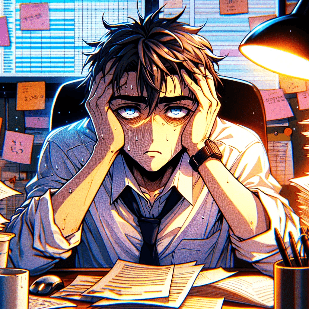 【AIアート】疲れ切った男性を描きました！！｜gorojy