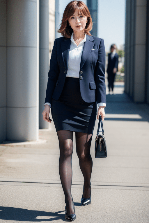 色気を振りまくる【50代OL隠し撮り】AI熟女グラビア写真集(50枚)「呪文(プロンプト)付き」｜AI熟女ハンター