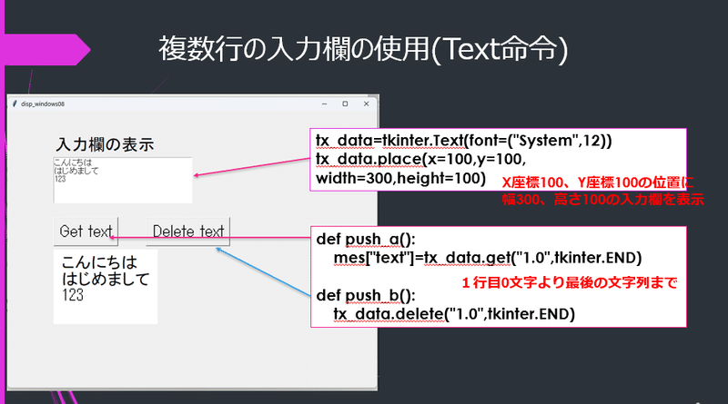 PythonでのGUIの使用方法-2メッセージボックス、テキスト入力｜rock204