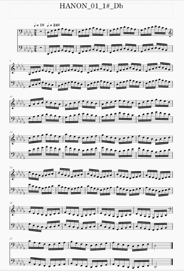 ピアノが上手く弾けるようになりたい_HANON_N01_1#_Db_ハノン第1番｜Piano Meister