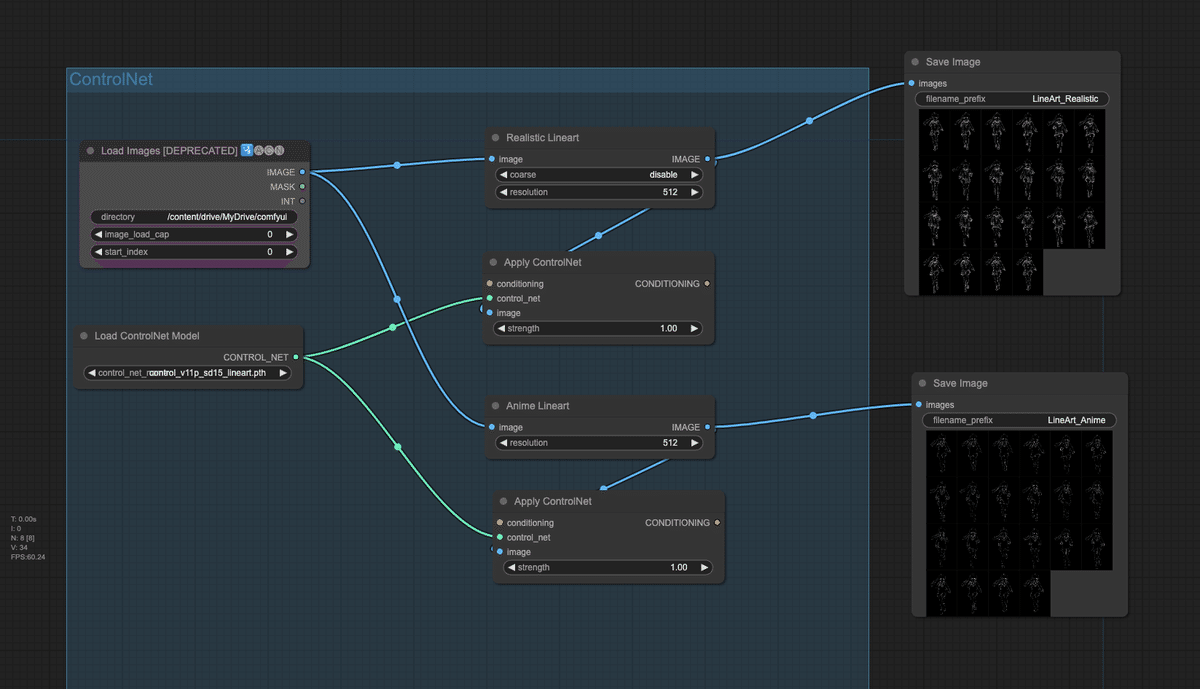 【ComfyUI】ControlNetのLineartでのプリプロセス｜ウチダマサトシ