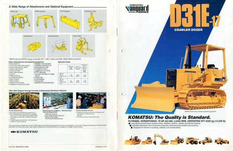KOMATSU D31E-17 CRAWLER DOZER｜建設機械化ライブラリー