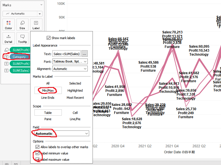 Tableauのマークカードに置く、ディメンションやメジャー集計のピルの上下関係は何に影響するか｜ritz_Tableau | Satoshi Ganeko