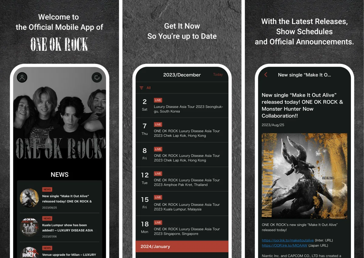 ONE OK ROCK the Official Mobile App “ONE OK ROCK” Released｜CRAYON