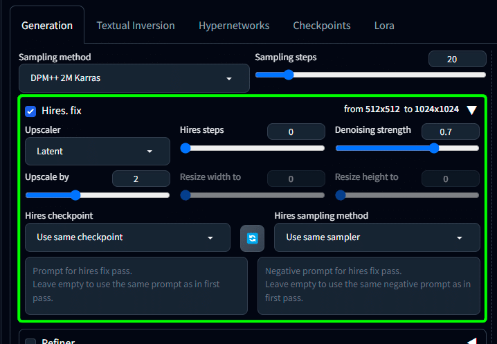 AUTOMATIC1111 Ver1.7.0の個人設定｜はかな鳥