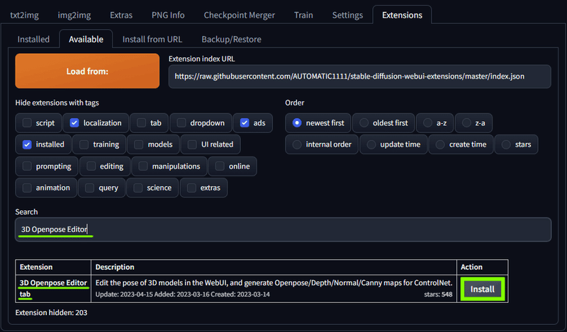 AUTOMATIC1111 Ver1.7.0の個人設定｜はかな鳥