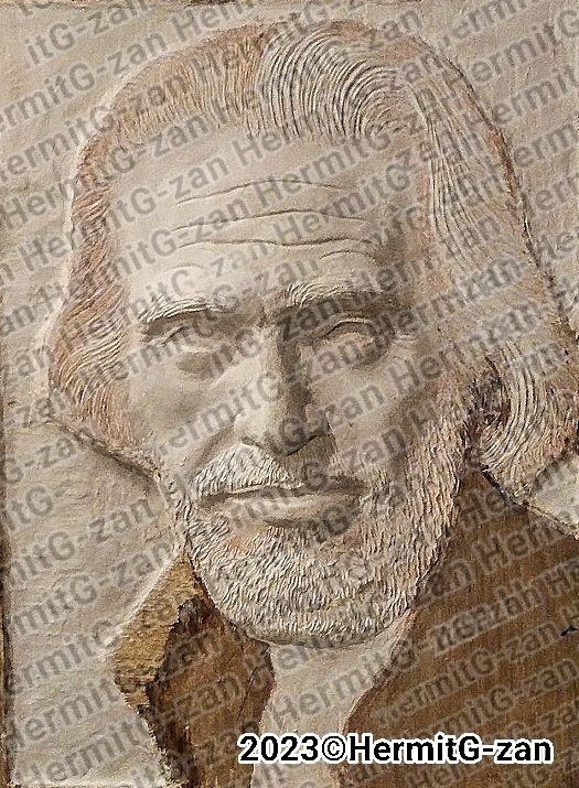 至高のジャズピアニスト『ビル・エヴァンスの肖像、彩色レリーフ』並びに筆者HermitG-zanのジャズ関連著作 The creative process of the relief ...