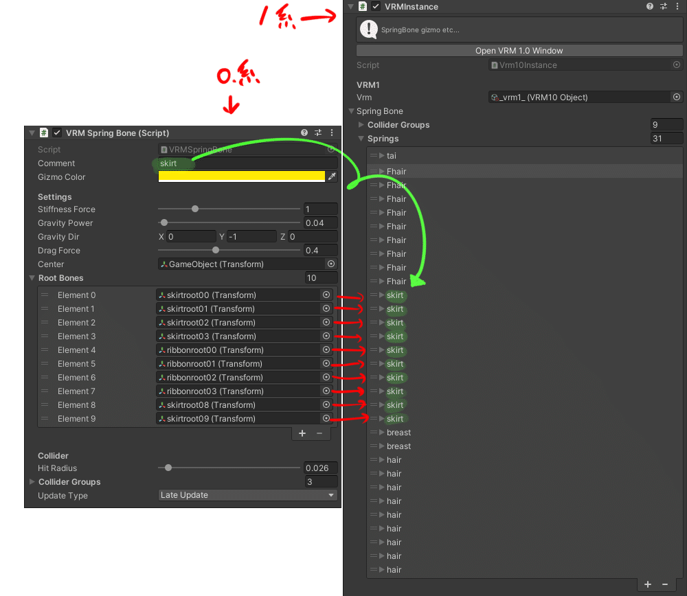 VRM1.0アバターの揺れ物メモ（2023年12月19日）＊追記（12月26日）＊さらに追記（2024/12月10日）｜めんどす^－^@Skeb/OPEN