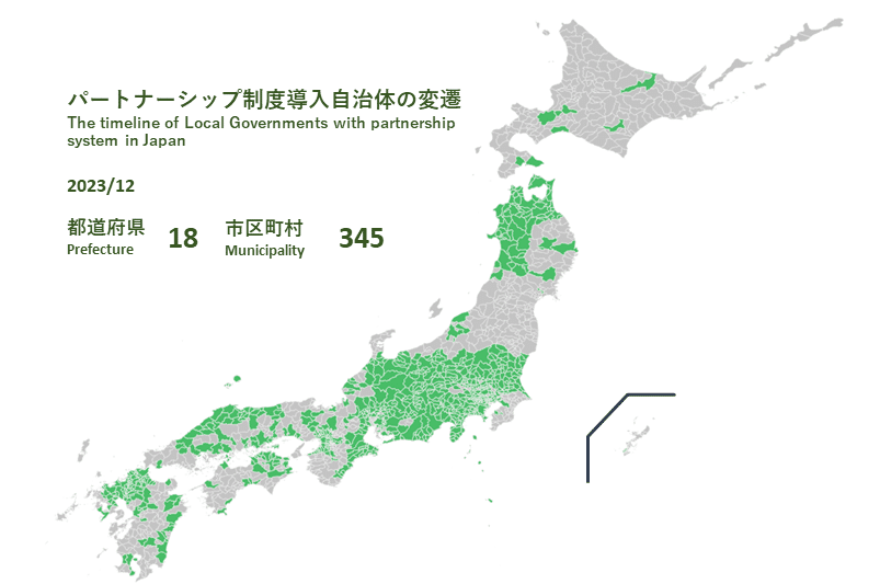 日本でのパートナーシップ制度導入の歴史をマップ化｜Hiroki@GISデータ