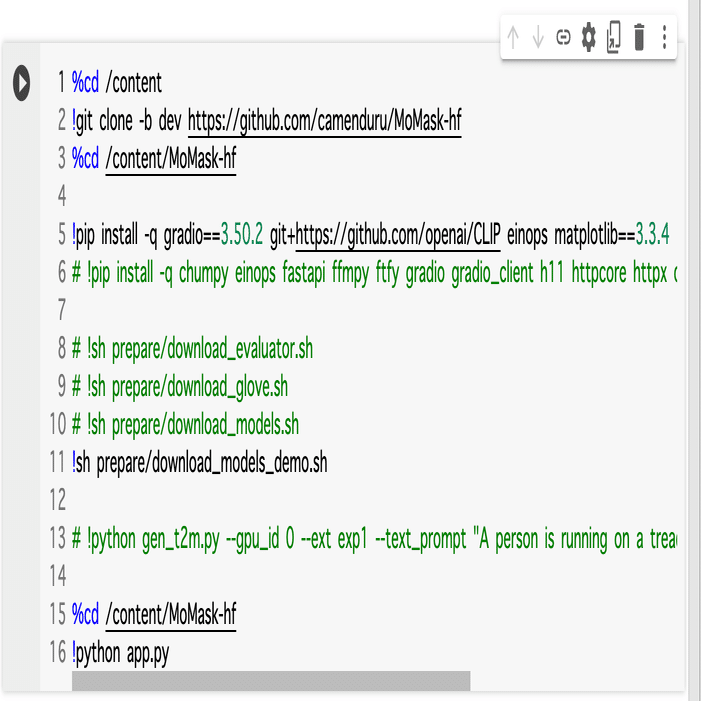 Google Colab で MoMask を試す｜npaka