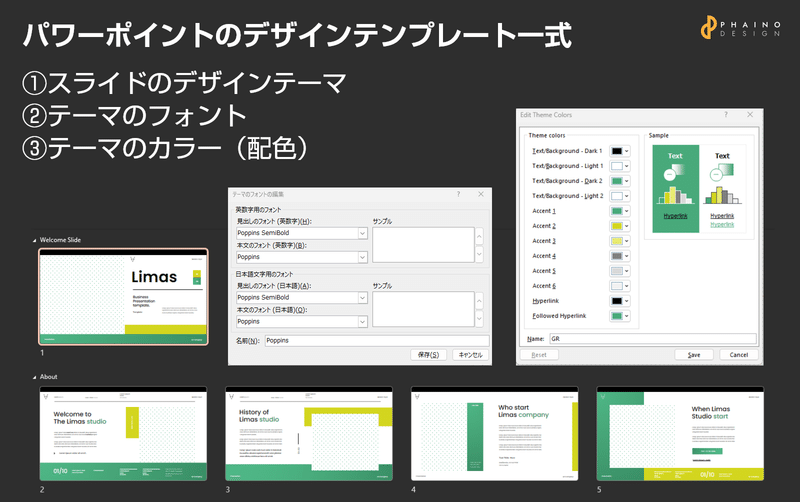 パワーポイントのデザインテーマを活用する｜PHAINO DESIGN