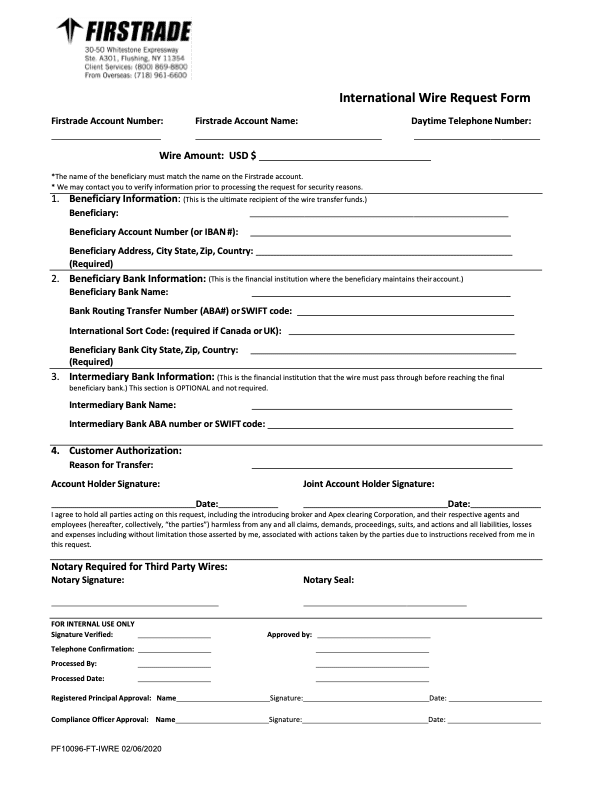 how to wire fund from firstrade swift｜h.onomoto