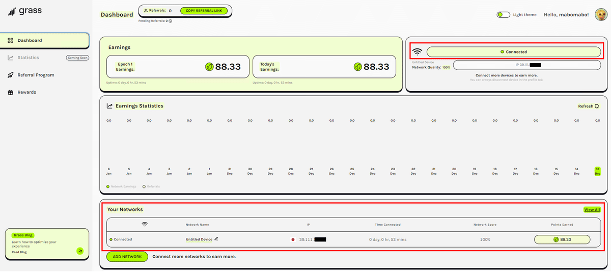 Grass通信帯域を提供してポイントゲット｜mabomabo