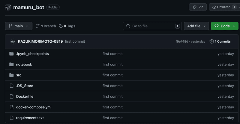 【C級botter道】4話：Github連携(python+docker+jupyterlab)｜風来まん