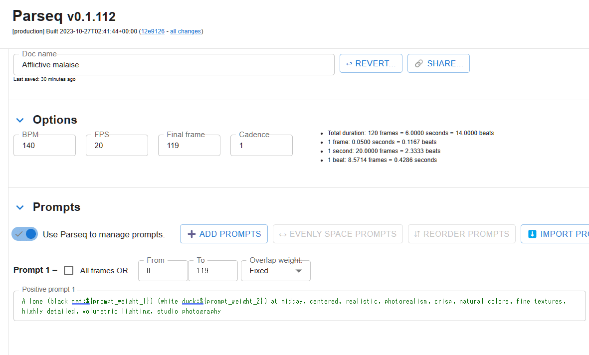 DeforumのParaseqを試してみた｜shiba*2