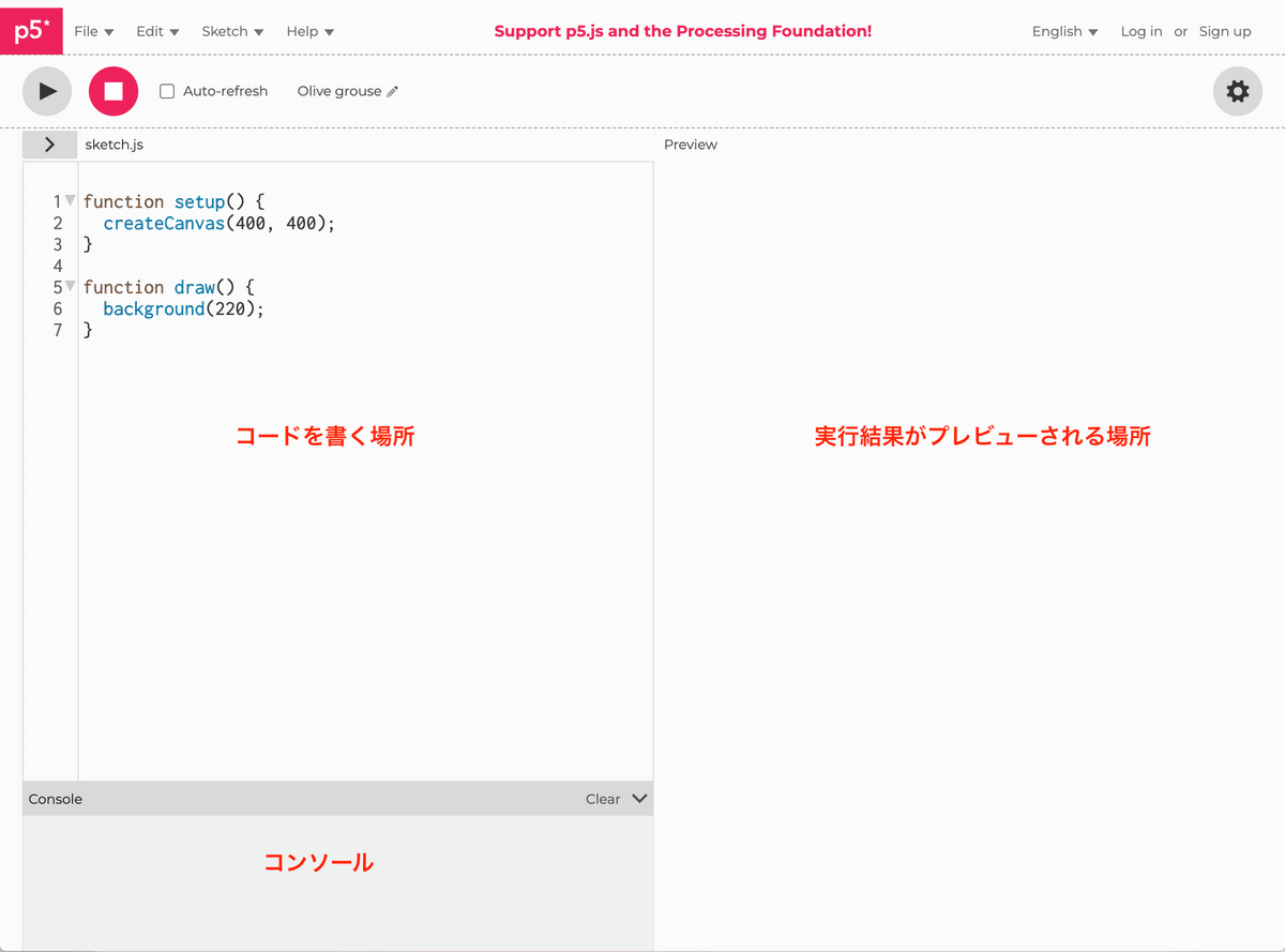 Hello! p5.js. - 使ってみよう！｜donguri