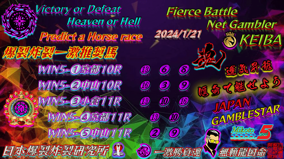 WIN5 1/21｜龍国 命