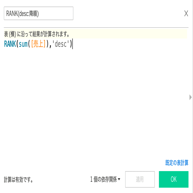 RANKの昇順(asc)と降順(desc)が感覚と違う・・[Tableau]｜りゅうじ