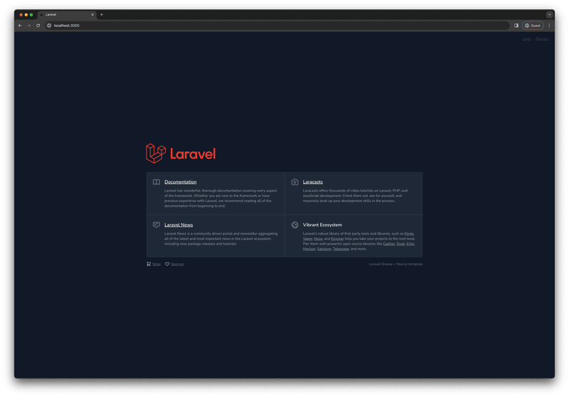 Laravel（Laravel Breeze） + Next.jsのローカル開発環境構築｜shinya
