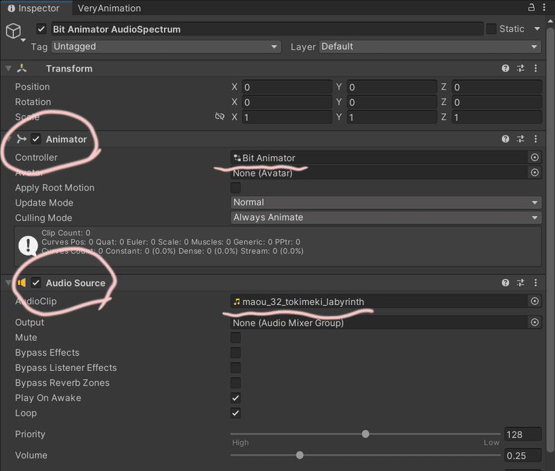 Bit Animatorでシェーダーに頼らないオーディオスペクトラム！｜真あつきatsuki