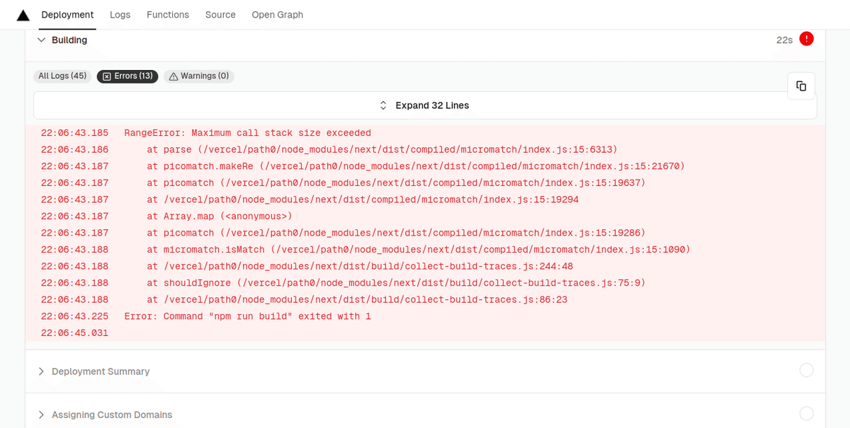 Next.js Vercelでエラー 1｜ITカレッジ沖縄