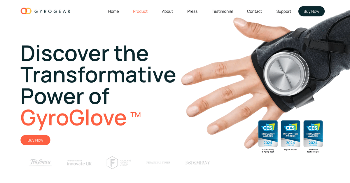 CES 2024で注目のスタートアップ企業による最先端アクセシビリティ製品――手の震えを軽減する「GyroGlove」、舌でパソコンを操作する ...