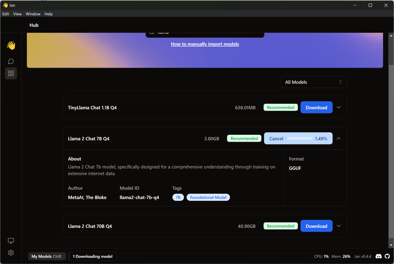 Jan Desktopを用いて、WindowsでローカルLLMを動かしてみた｜猩々博士