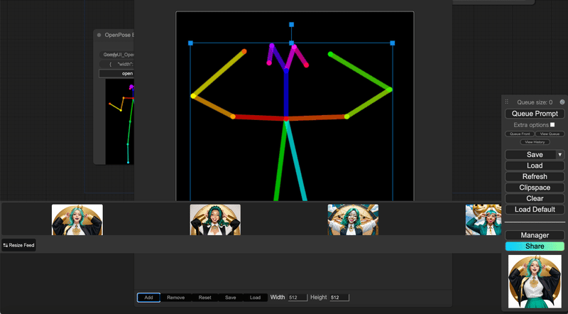 【ComfyUI】OpenPose Editor for ComfyUI の使い方｜ウチダマサトシ