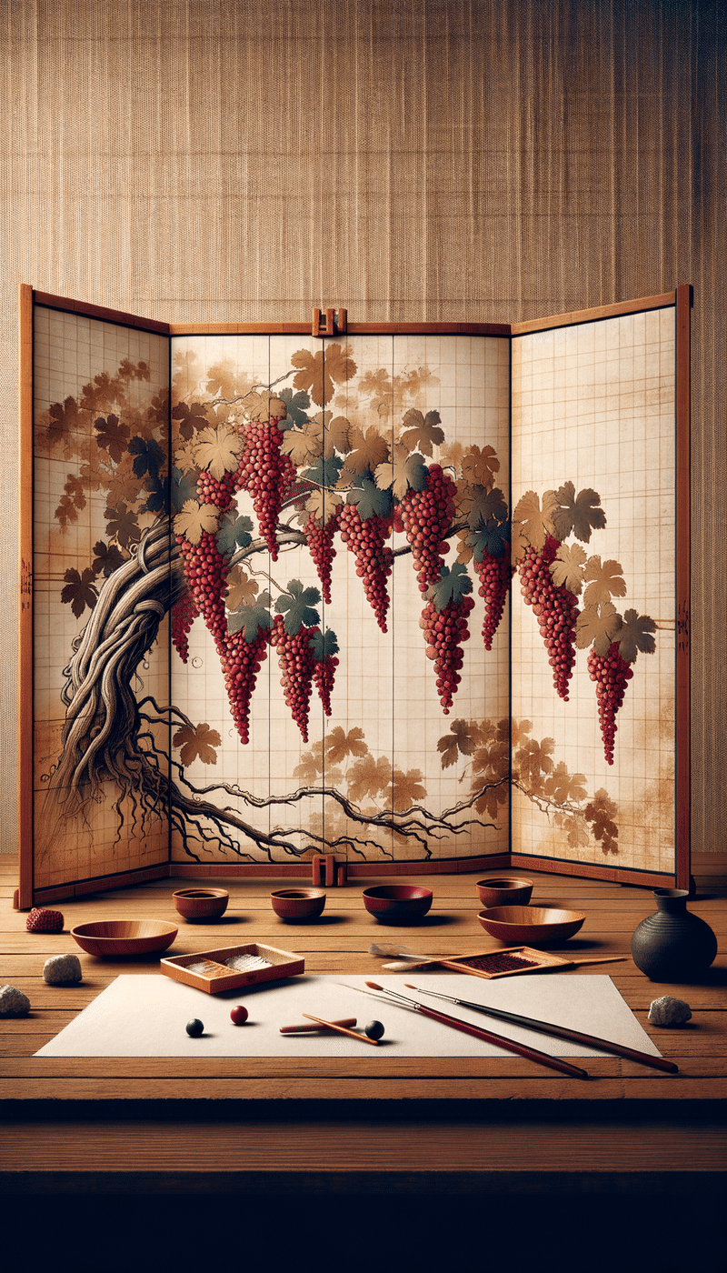 grape🍇⑨屏風絵の練習｜Trgr🍵 / カラストラガラ