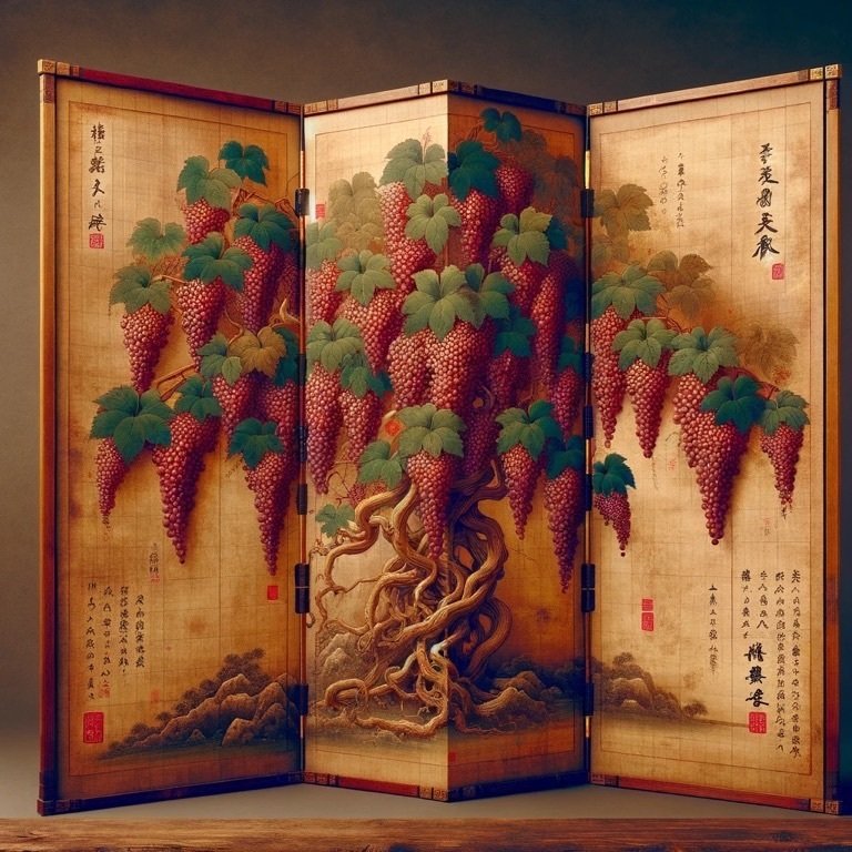 grape🍇⑨屏風絵の練習｜Trgr🍵 / カラストラガラ