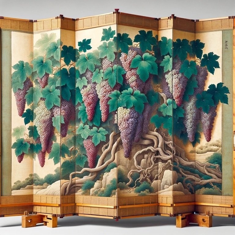 grape🍇⑨屏風絵の練習｜Trgr🍵 / カラストラガラ