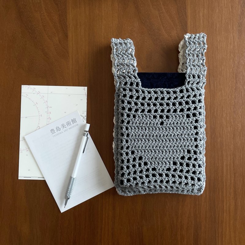 PDFダウンロード編み図【かぎ針編み】 B6 ハート メッシュ バッグ｜SLOW CRAFT