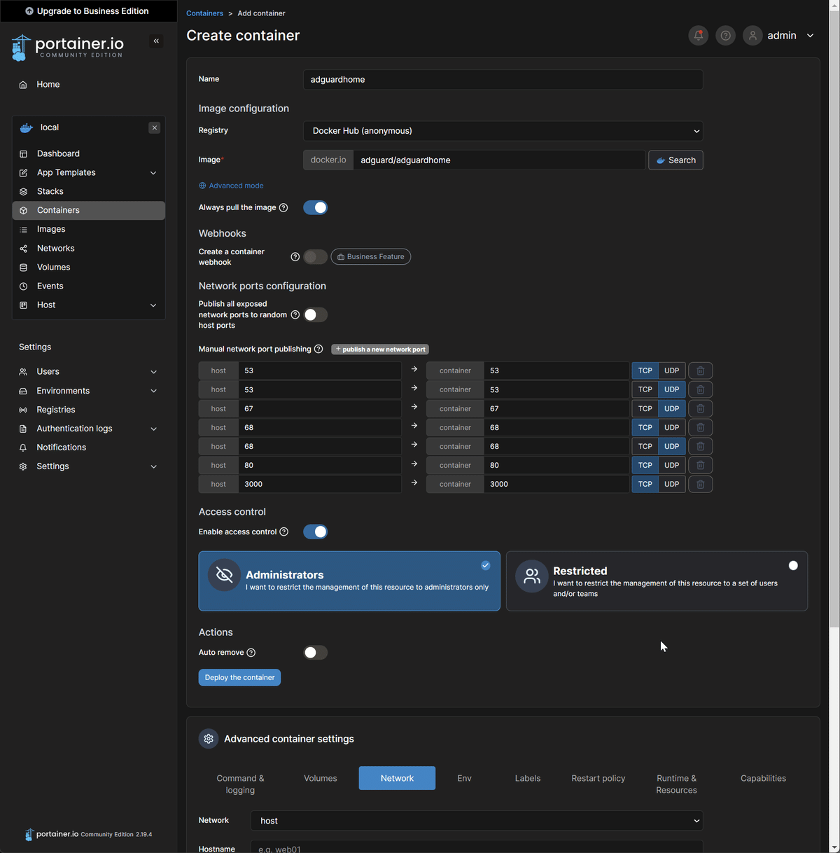 Dockerを使ってAdGuardHomeをインストールする ついでにTailscale上で広告ブロックできるようにする｜たらかた