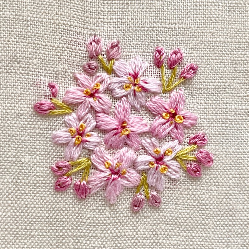無料刺繍図案「桜」PDF｜tukuru Risa broderie