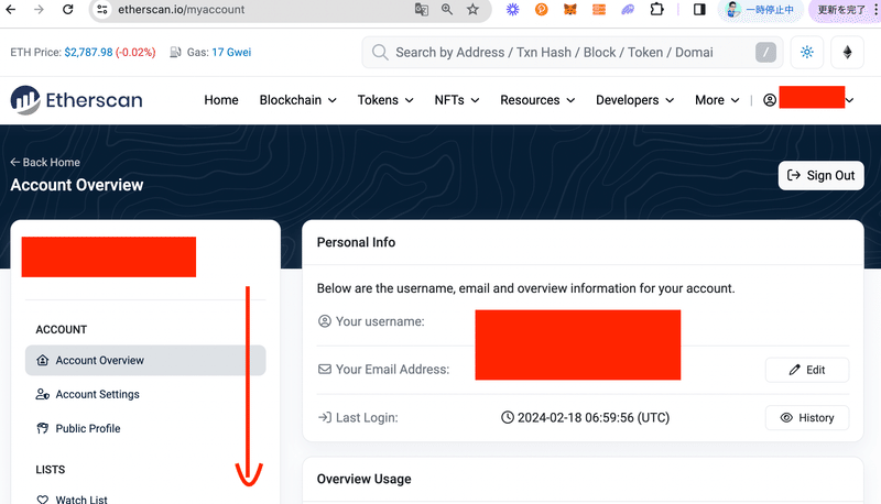 EtherScanのAPIキーを取得しよう｜ユウキ