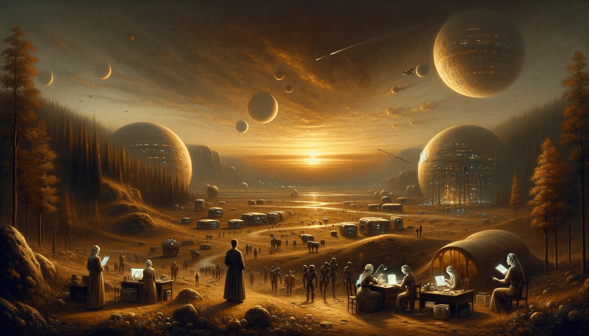 DALL-EでSF小説の設定とあらすじを映像にして、その映像から設定等を深めるメソッド｜Trgr / カラストラガラ🎈毎日投稿・フォロバ100