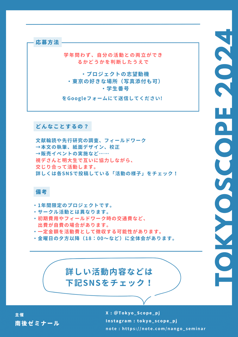 「Tokyo Scope」プロジェクトへようこそ｜南後ゼミ