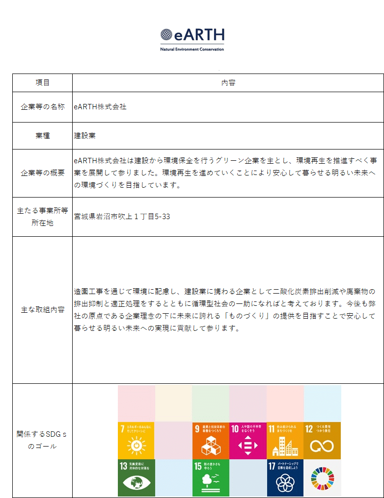eARTH株式会社｜いしのまき圏域SDGs公式note