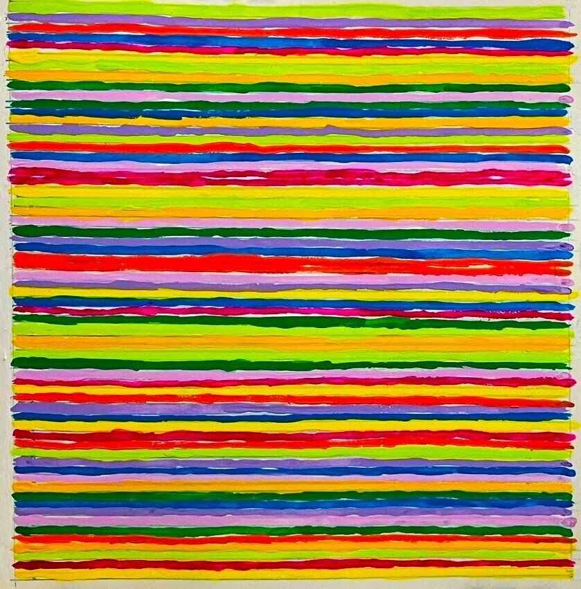 ドローイング：「NINE COLORS： STRIPES」｜オサムエバタ