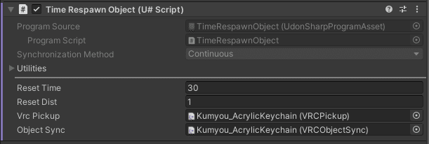 【VCC_VRCワールド】Pickup可能オブジェクトが、放置されてから一定時間後に自動で元の位置に戻る設定方法｜shirohato