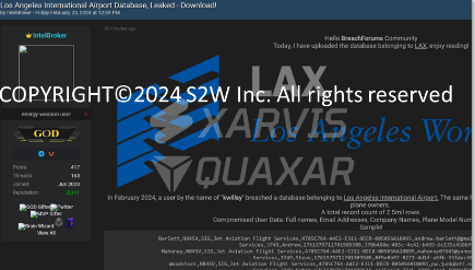 【アメリカ、ロサンゼルス空港(LAX)内部データ漏洩】2月5週目のS2W単独ニュース｜Darkpedia: サイバー犯罪のダークトレンド