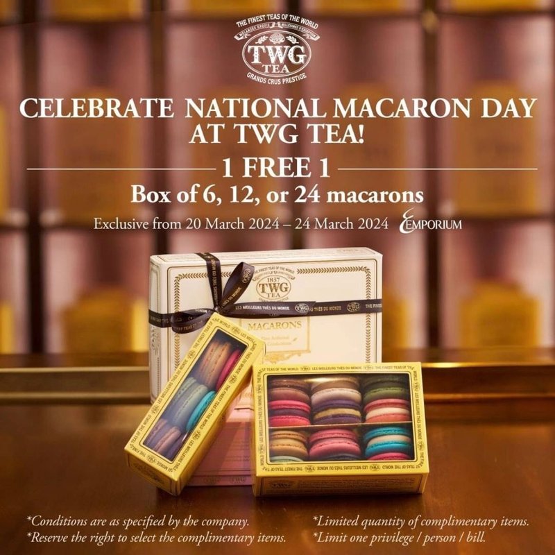 紅茶薫る宝石箱！TWG Tea新作マカロン、期間限定で1箱買うともう1箱プレゼント！｜SANO note