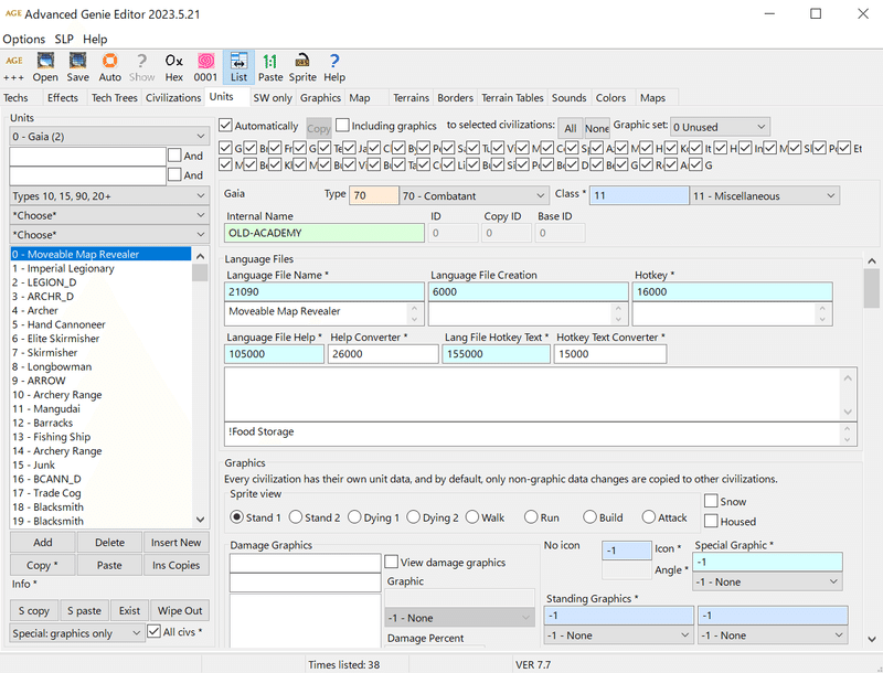 AOE2 Advanced Genie Editorを触ってみた｜AOE2DE fleuret
