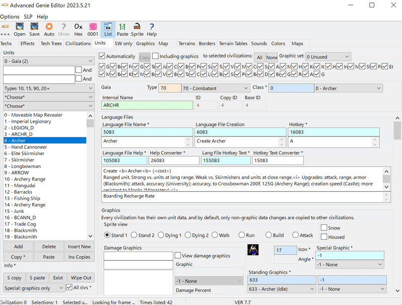 AOE2 Advanced Genie Editorを触ってみた｜AOE2DE fleuret