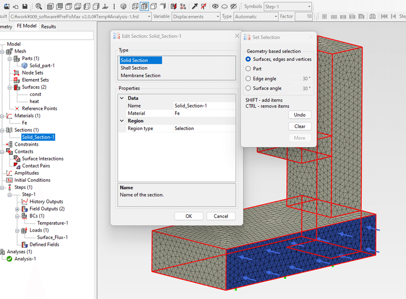 【PrePoMax】熱構造解析で熱変位を見る｜物理・プログラミング・Python、Web制作・自己啓発