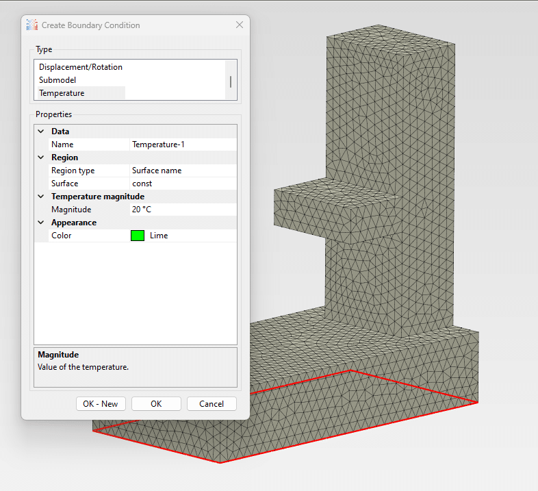 【PrePoMax】熱構造解析で熱変位を見る｜物理・プログラミング・Python、Web制作・自己啓発